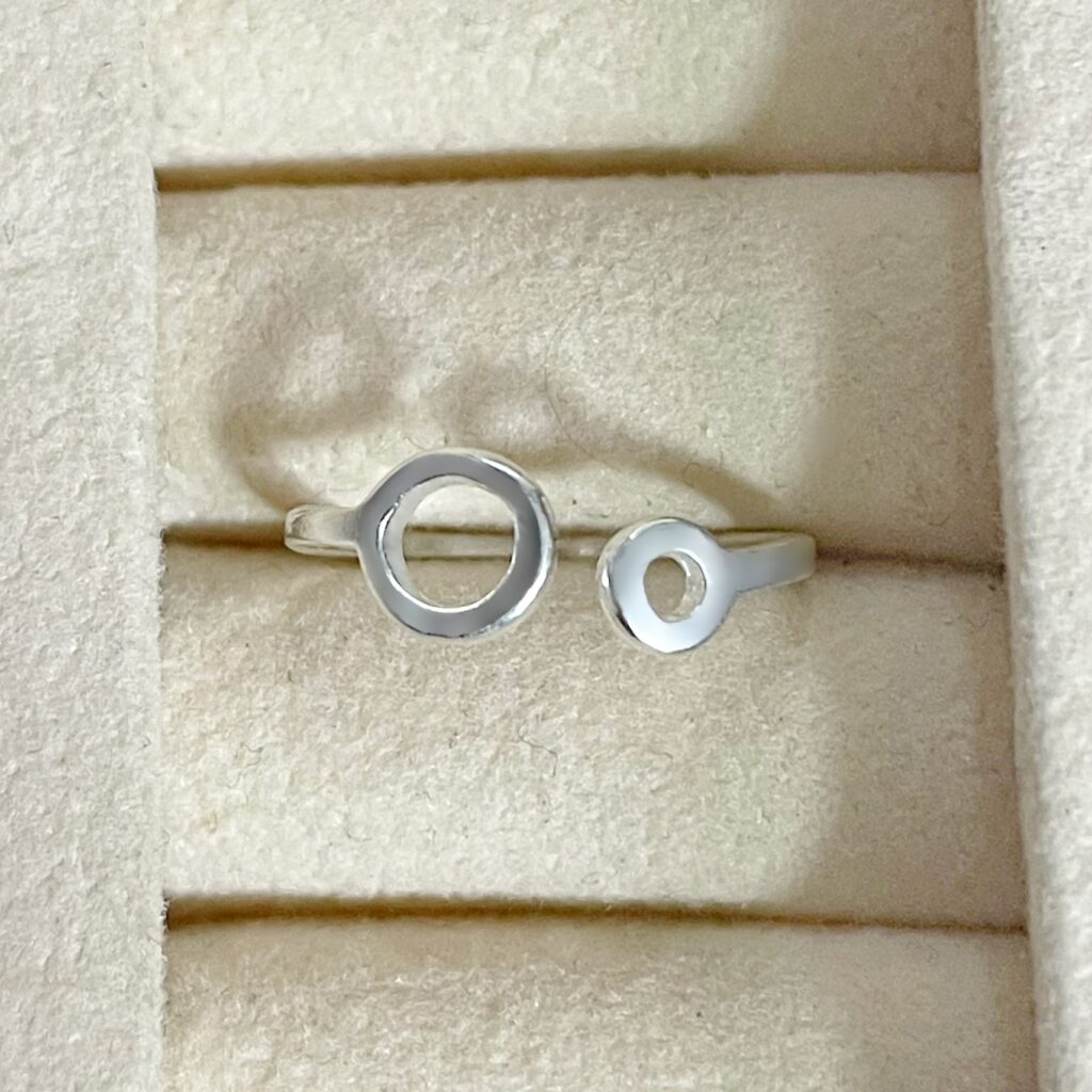 Anel Falange 2 Círculos Vazados - Plínio Joias